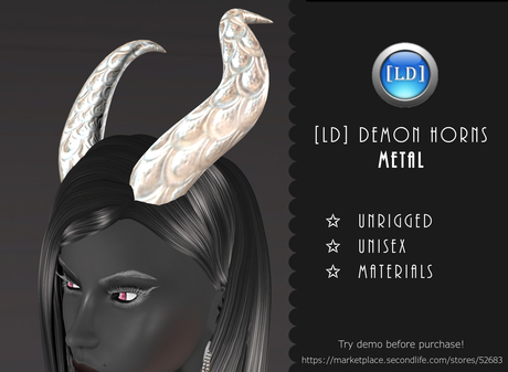 Second Life Marketplace - [LD] Demon Horns METAL - UNISEX